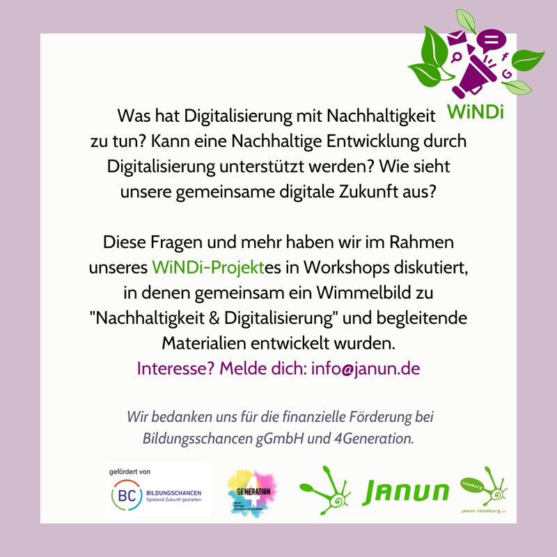 JANUN – Wimmelbild "Nachhaltigkeit & Digitalisierung"